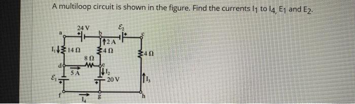 Solved A multiloop circuit is shown in the figure. Find the | Chegg.com