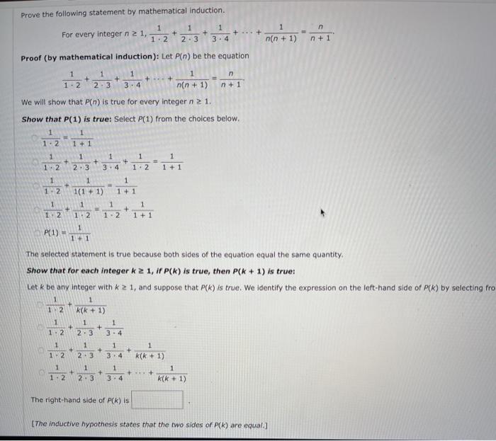 Solved Prove the following statement by mathematical | Chegg.com