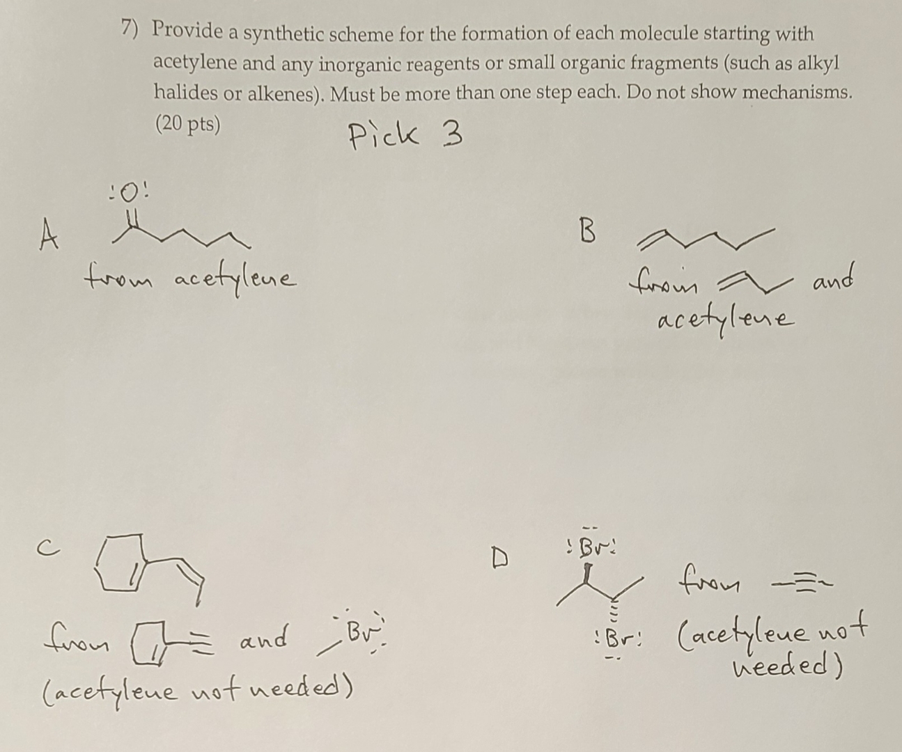 Solved Provide a synthetic scheme for the formation of each | Chegg.com