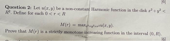 Solved Question 2: Let u(x,y) be a non-constant Harmonic | Chegg.com