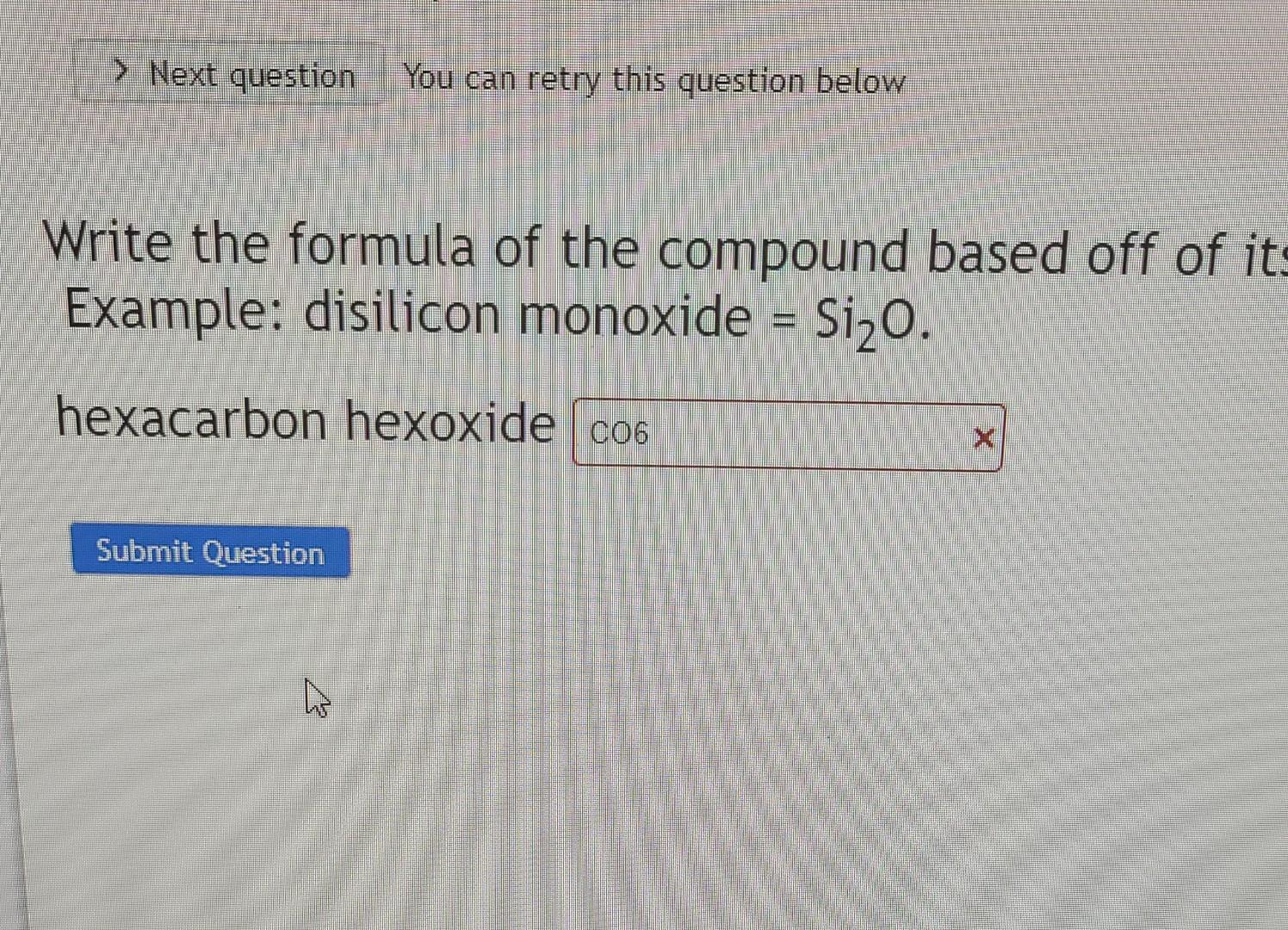 Solved > Next question You can retry this question below | Chegg.com