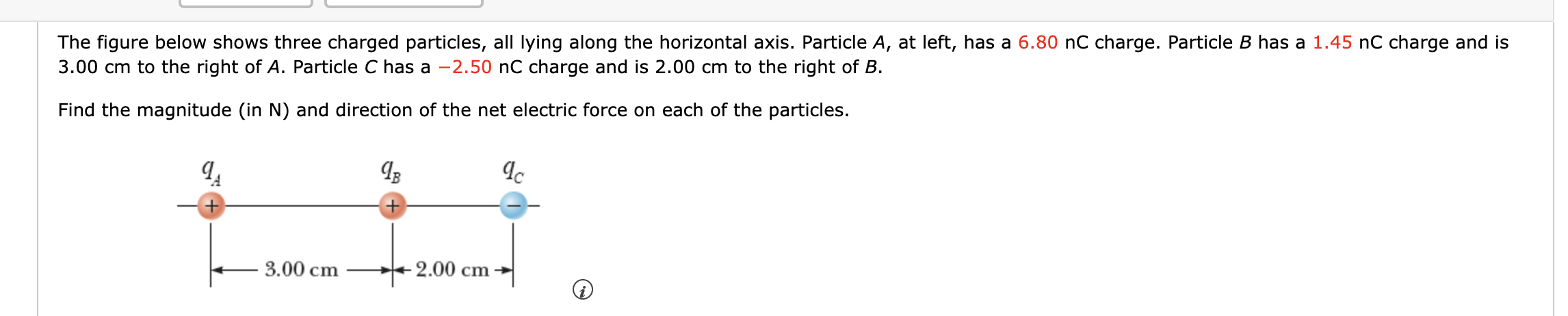 Solved The figure below shows three charged particles, all | Chegg.com
