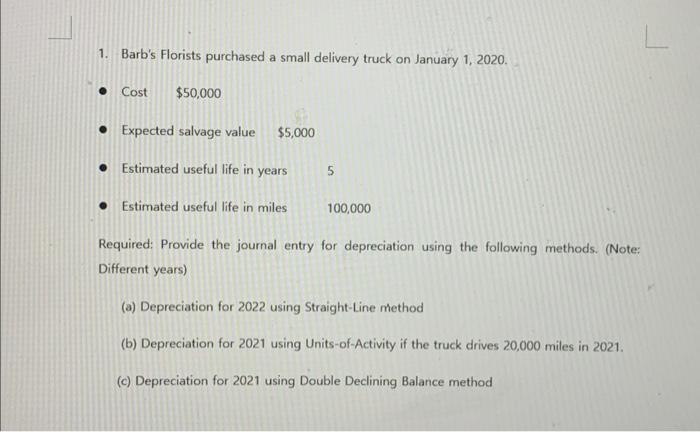 Solved Required: Provide the journal entry for depreciation | Chegg.com
