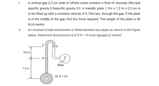 Solved 1. A vertical gap 2.2 cm wide of infinite exent | Chegg.com
