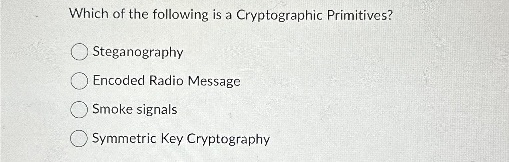 Solved Which of the following is a Cryptographic | Chegg.com