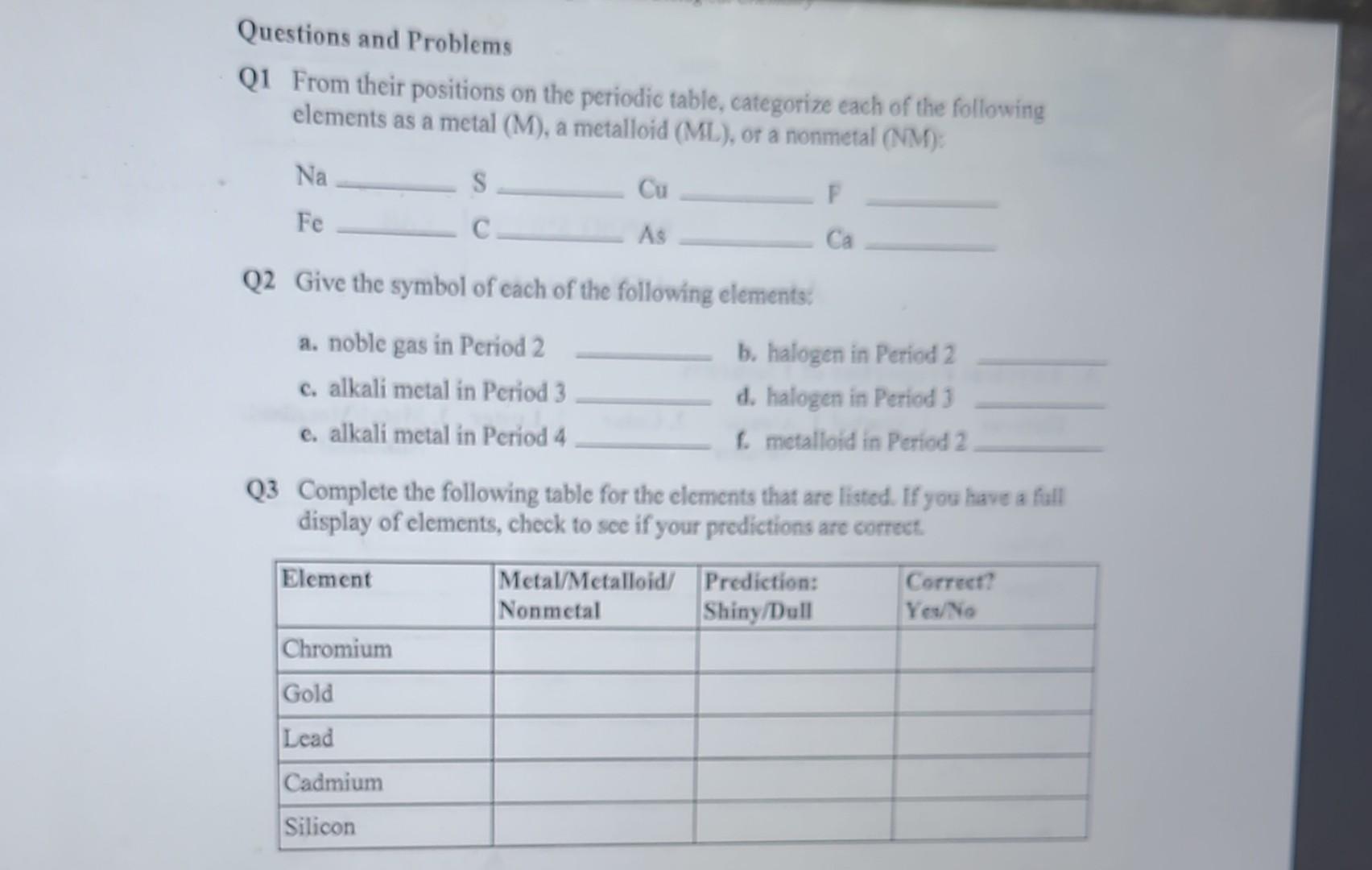 Solved Questions and Problems Q1 From their positions on the | Chegg.com