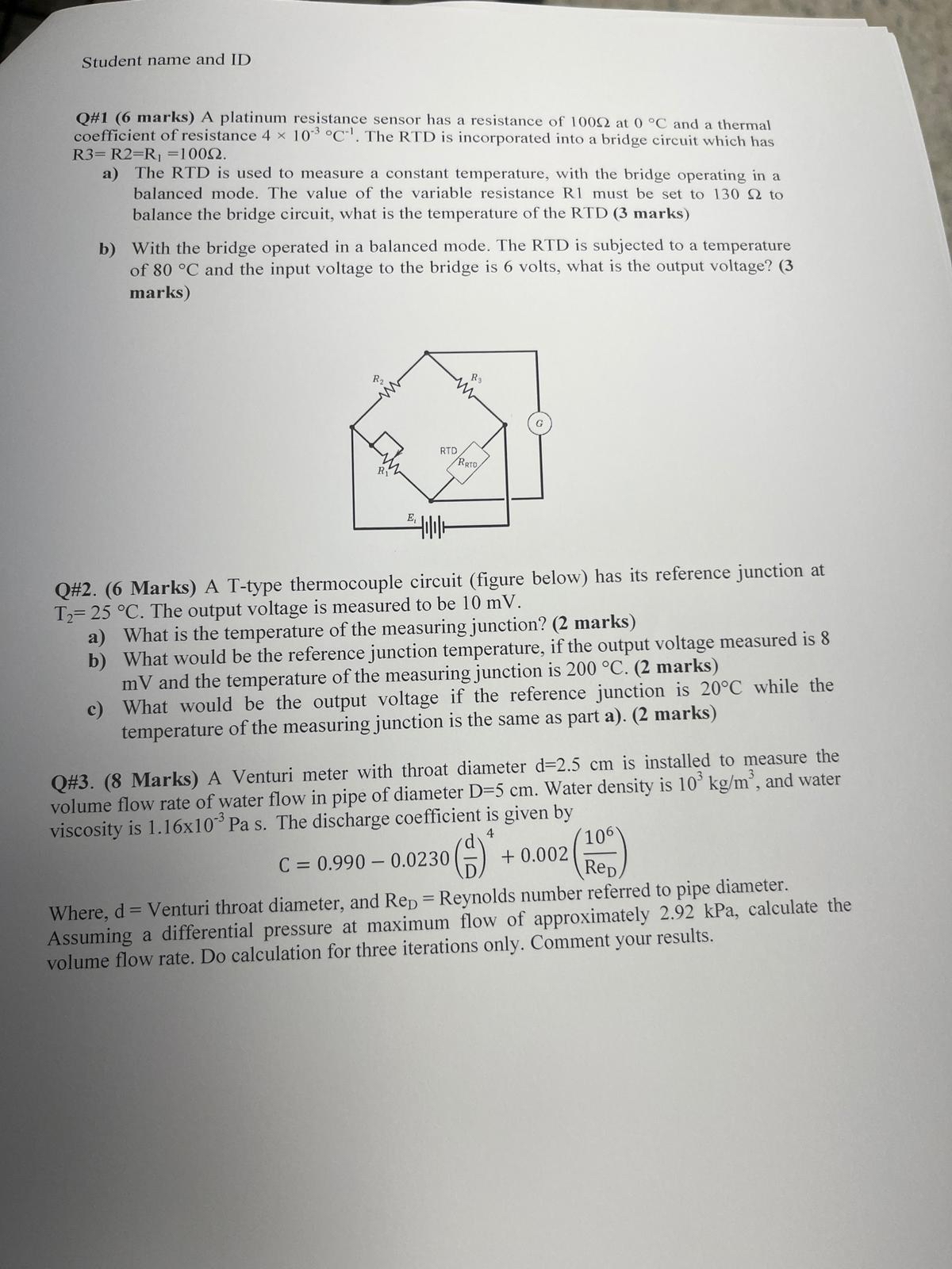 Solved Student name and IDQ#1 ( 6 ﻿marks) ﻿A platinum | Chegg.com