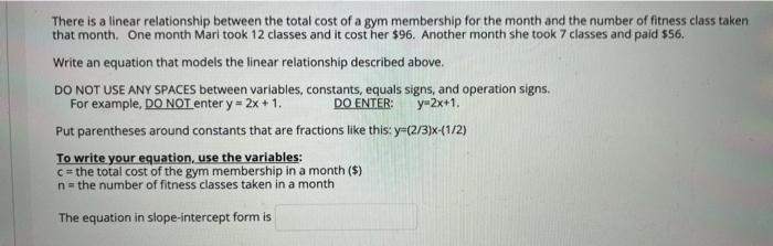 Solved There is a linear relationship between the total cost | Chegg.com