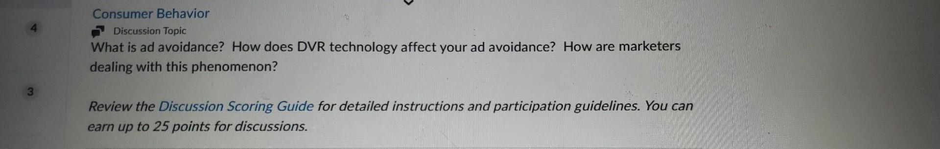 Solved Consumer Behavior Discussion Topic What is ad | Chegg.com