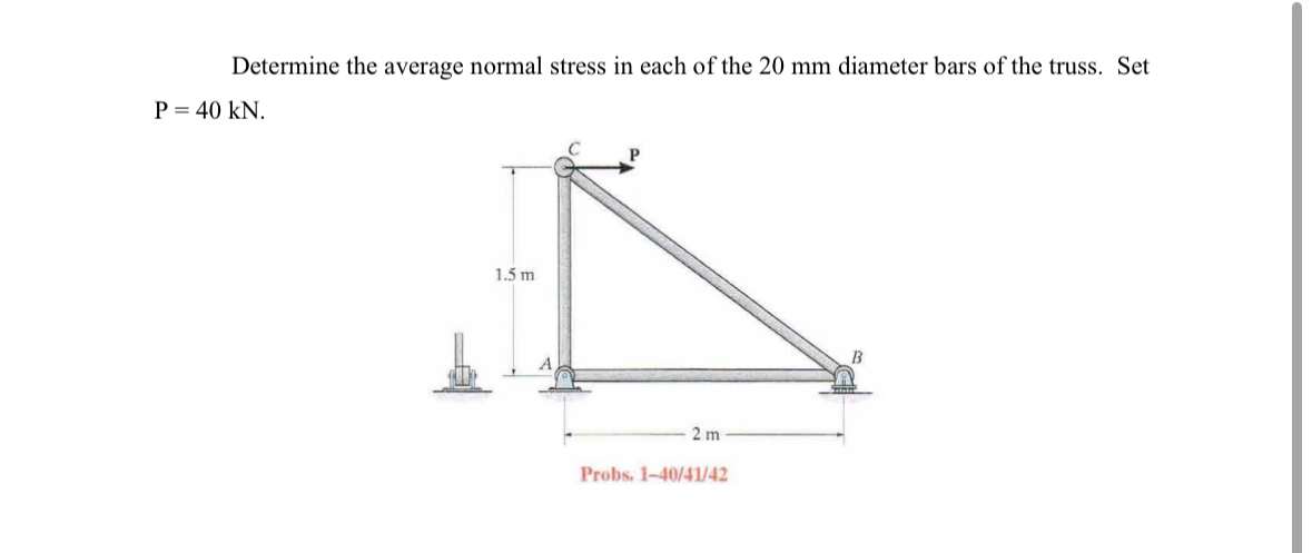 Solved Determine the average normal stress in each of the | Chegg.com