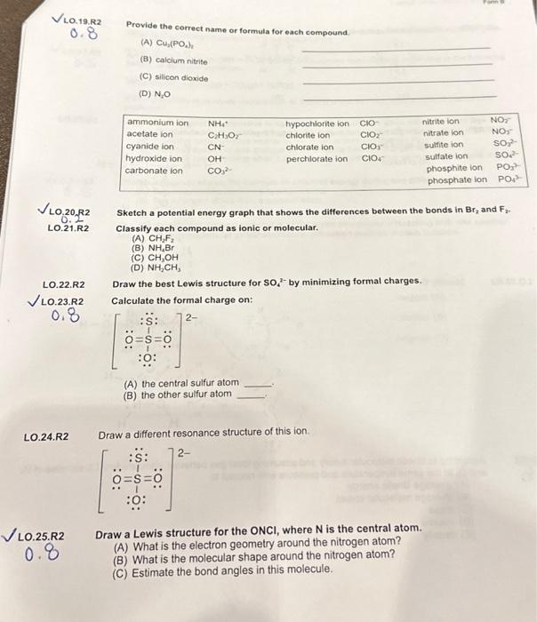 Solved VLo.19.R2 0.8 Provide the correct name or formula for | Chegg.com