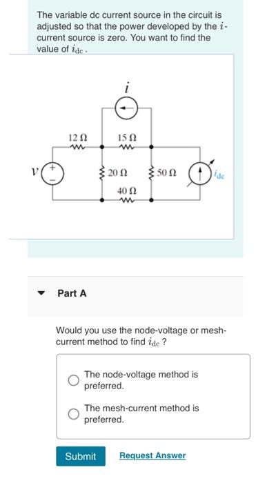 Solved The variable dc current source in the circuit is | Chegg.com