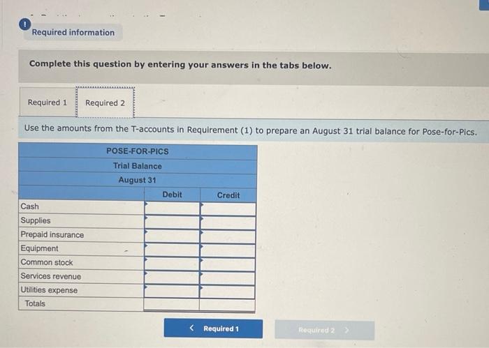 [Solved]: Required information [The following information