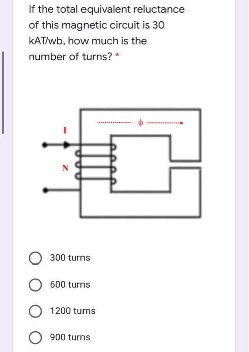 Solved If the total equivalent reluctance of this magnetic | Chegg.com