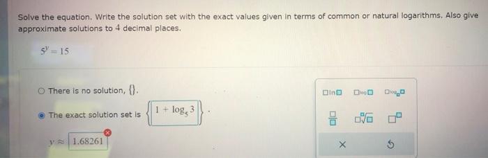 Solved Solve the equation. Write the solution set with the | Chegg.com