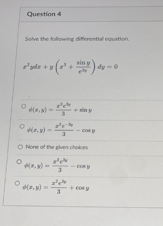 Solved Question 4Solve the following differential | Chegg.com