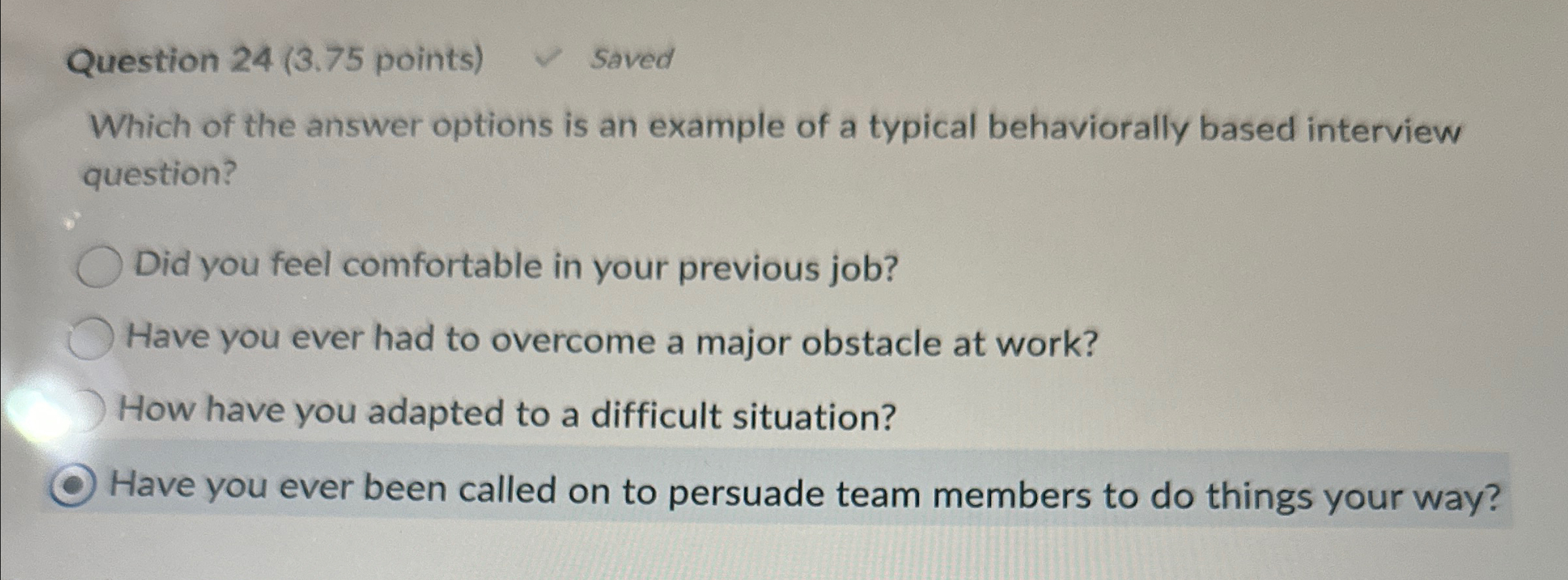 Solved Question 24 (3.75 points) SavedWhich of the answer | Chegg.com Solved Question 24 (3.75 points) SavedWhich of the answer | Chegg.com