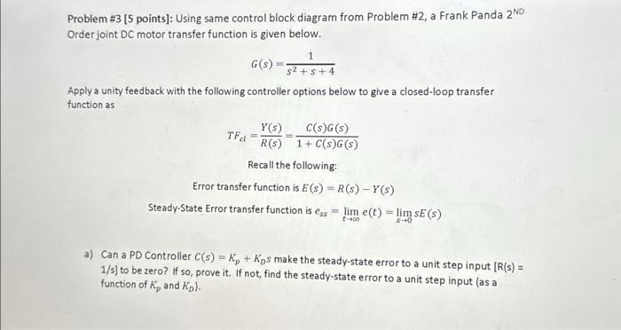 Solved Problem \#3 [5 points]: Using same control block | Chegg.com