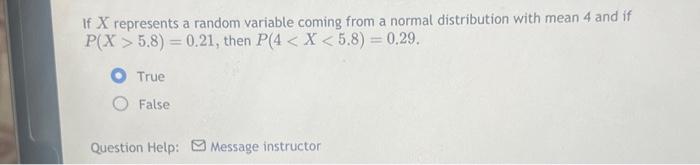 Solved If X represents a random variable coming from a | Chegg.com