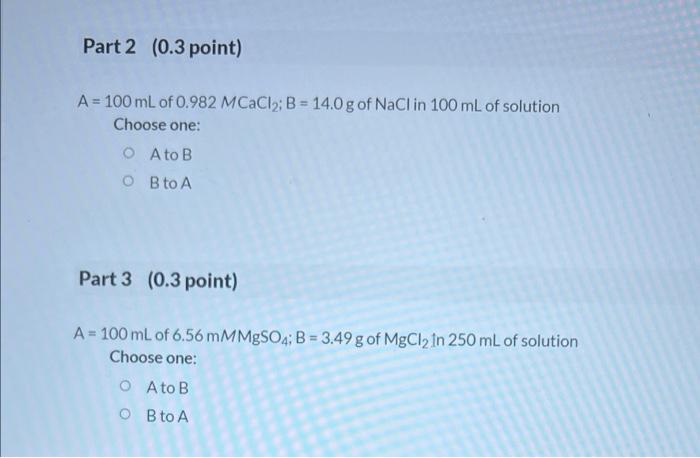 Solved The following pairs of aqueous solutions are | Chegg.com