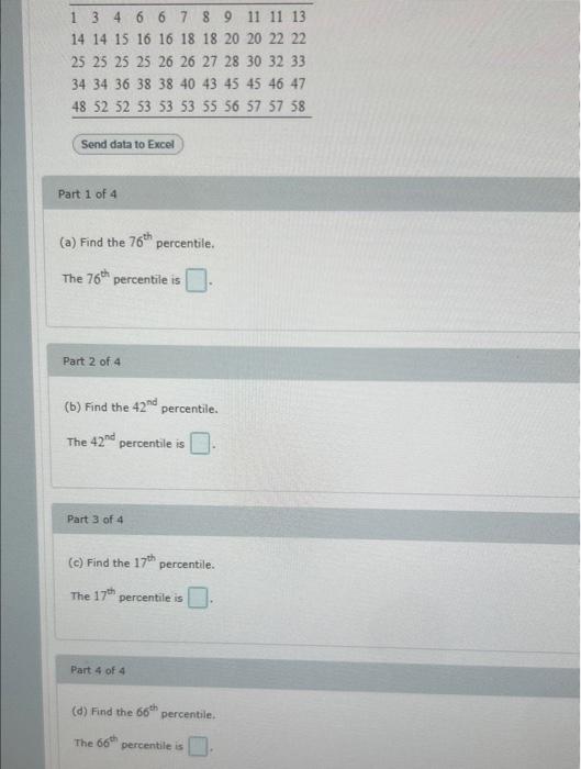 Solved (a) Find the 76th percentile. The 76th percentile | Chegg.com
