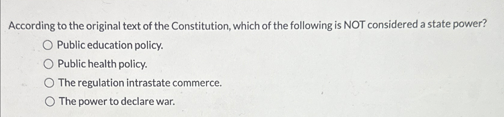 Solved According to the original text of the Constitution, | Chegg.com