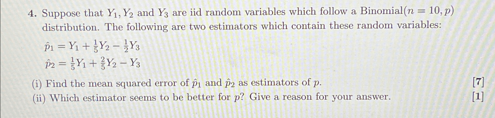 Solved Suppose that Y1,Y2 ﻿and Y3 ﻿are iid random variables | Chegg.com