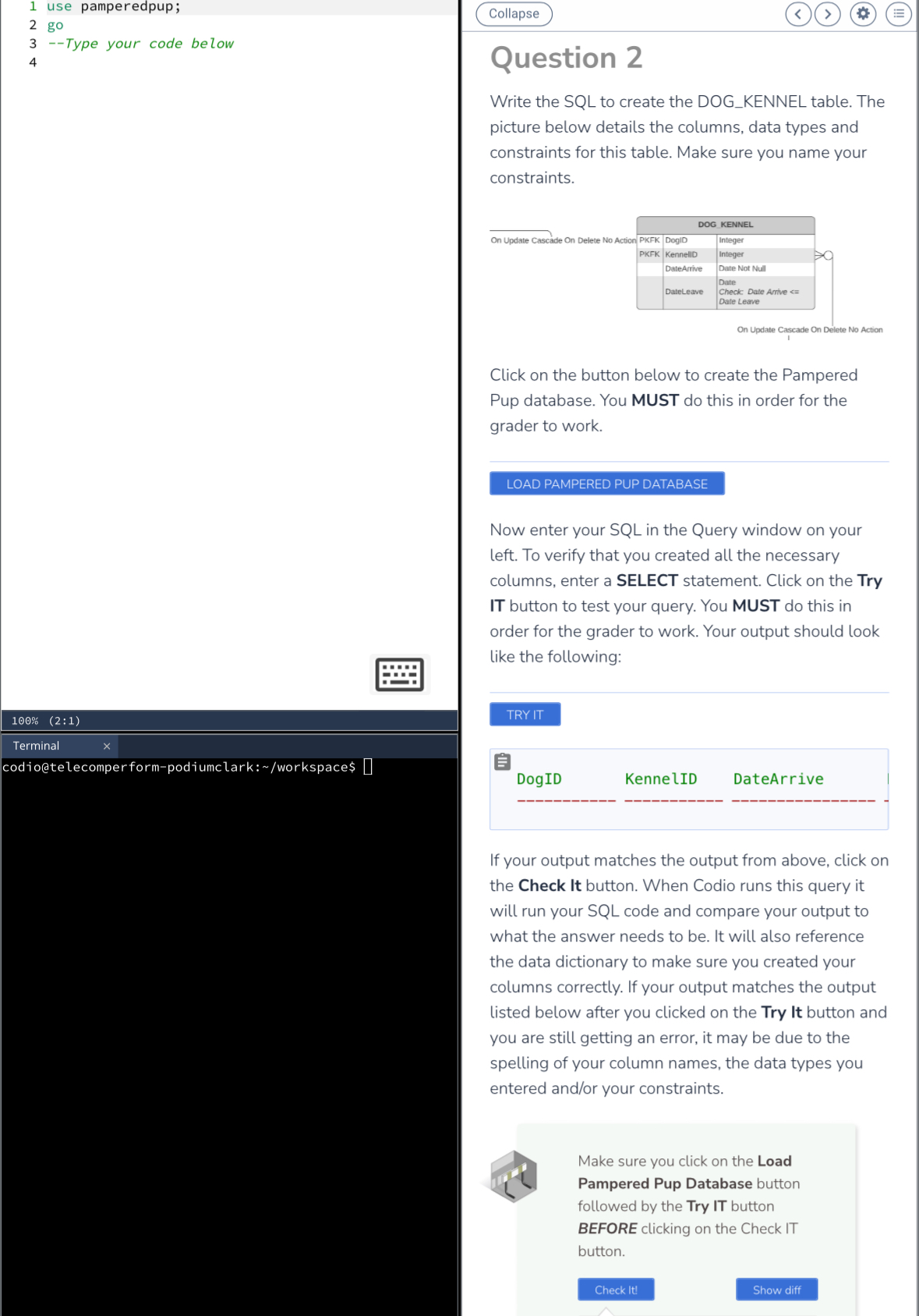 Solved CollapseQuestion 2Write the SQL to create the | Chegg.com