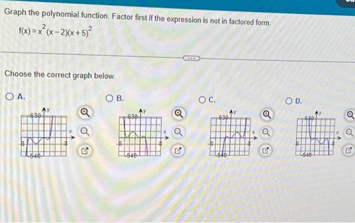 Solved Graph the polynomial function. Factor first if the | Chegg.com