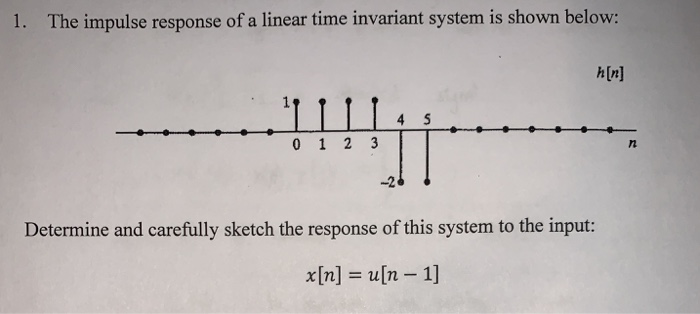 Solved 1. The impulse response of a linear time invariant | Chegg.com