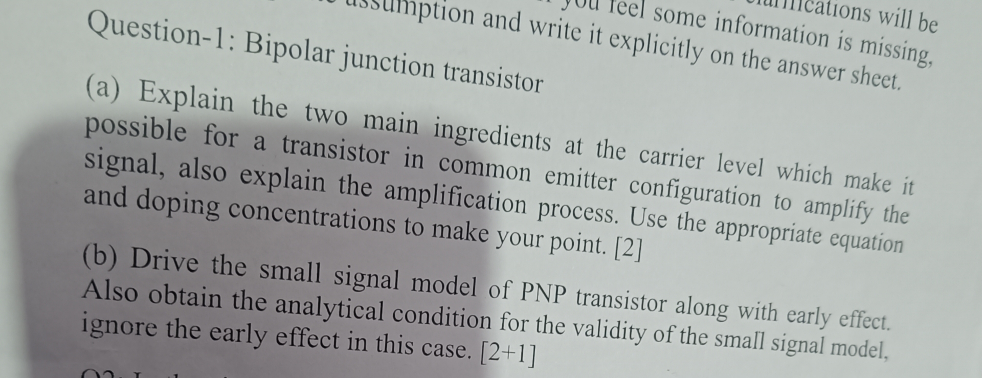 Solved Question-1: Bipolar junction transistor(a) ﻿Explain | Chegg.com