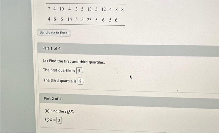 Solved (a) Find the first and third quartiles. The first | Chegg.com