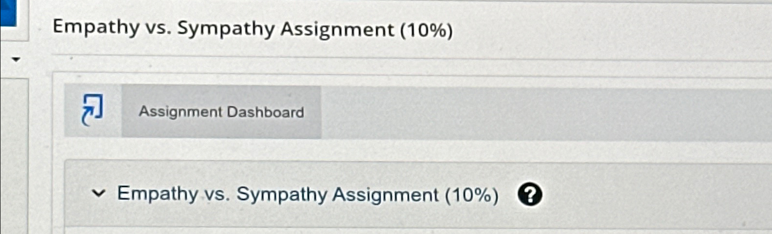 Solved Empathy vs. ﻿Sympathy Assignment (10%)可Empathy vs. | Chegg.com