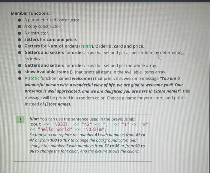 Solved Define and implement a class GiftOrder as described | Chegg.com