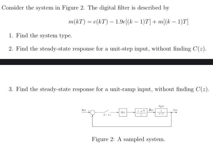 Solved Consider The System In Figure 2 The Digital Filter 3716