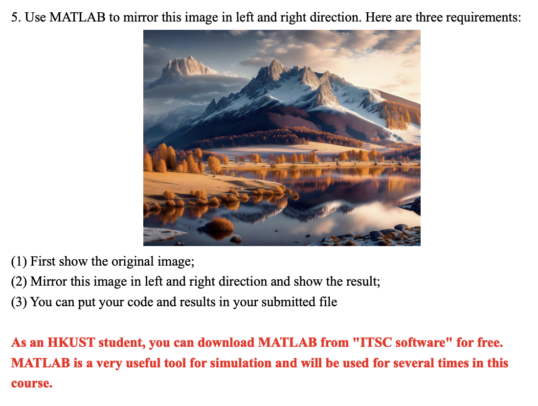 Solved Use MATLAB to mirror this image in left and right | Chegg.com