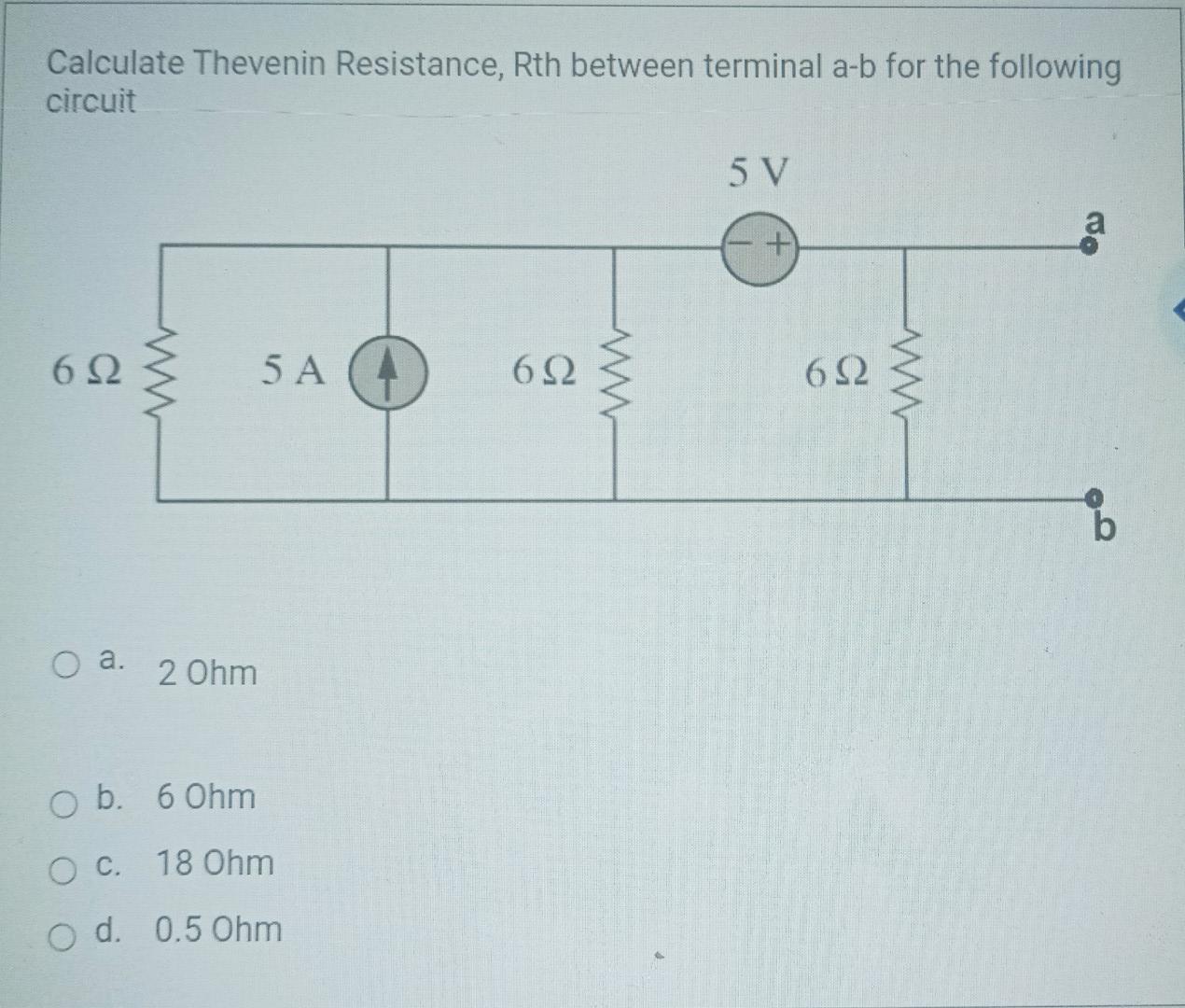 Solved Calculate Thevenin Resistance, Rth between terminal | Chegg.com