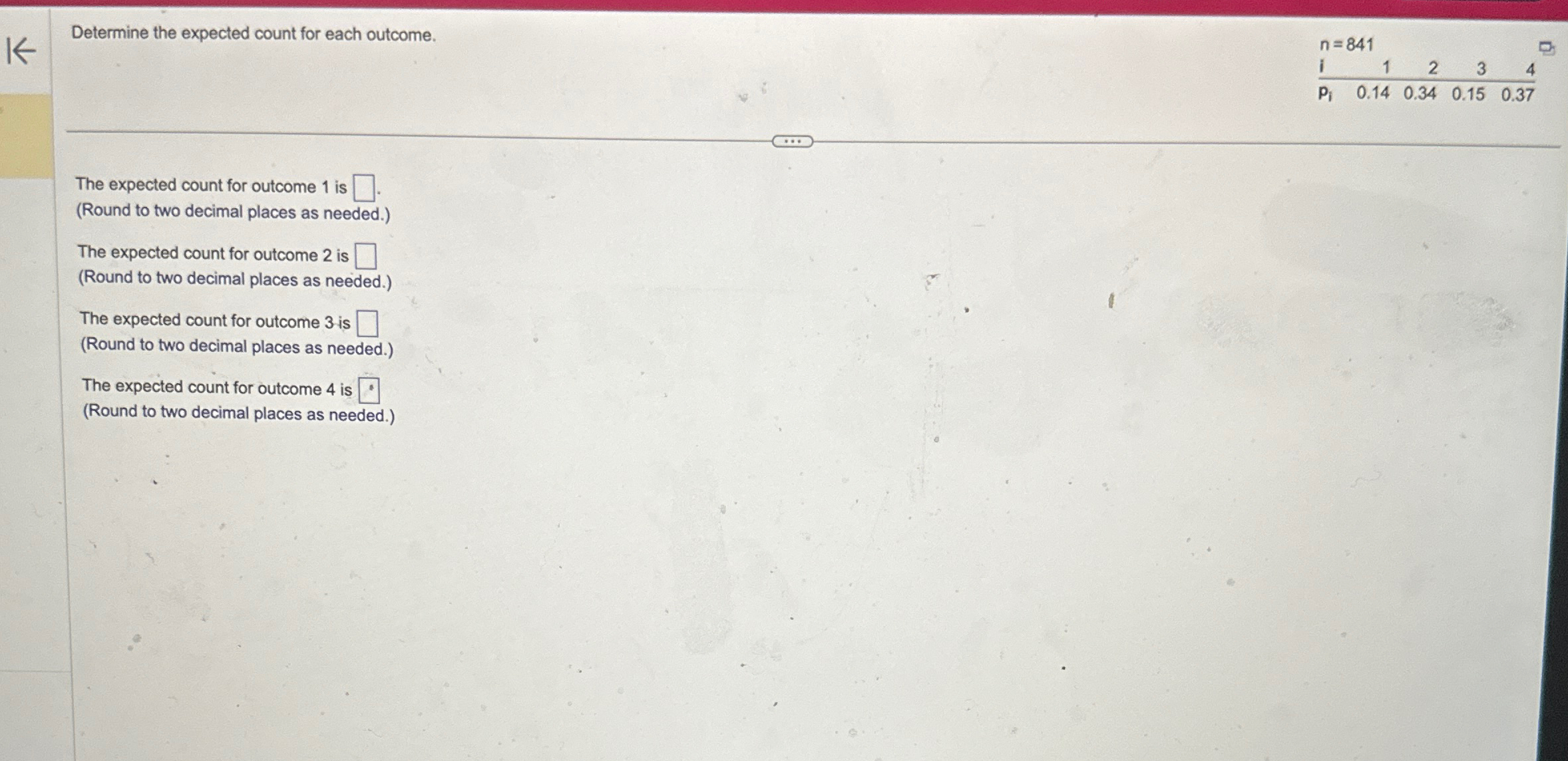 Solved Determine the expected count for each | Chegg.com