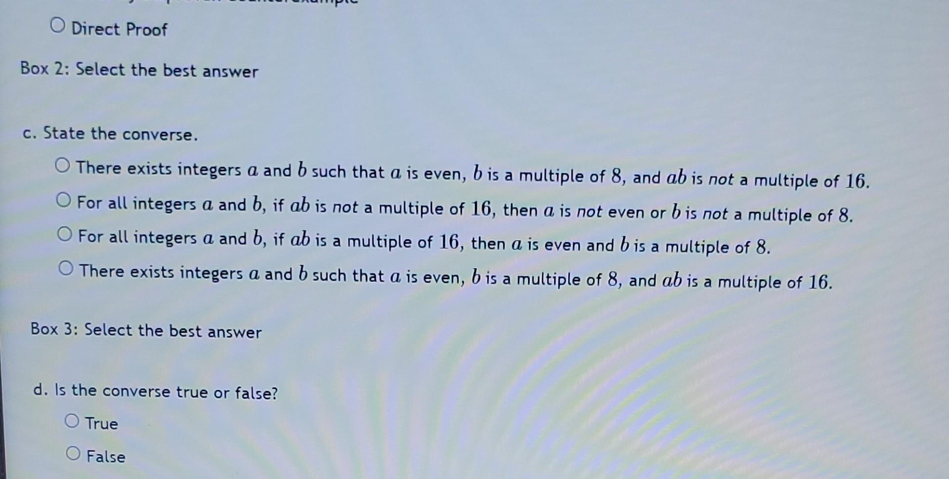 Solved Consider the following statement: For all integers a | Chegg.com