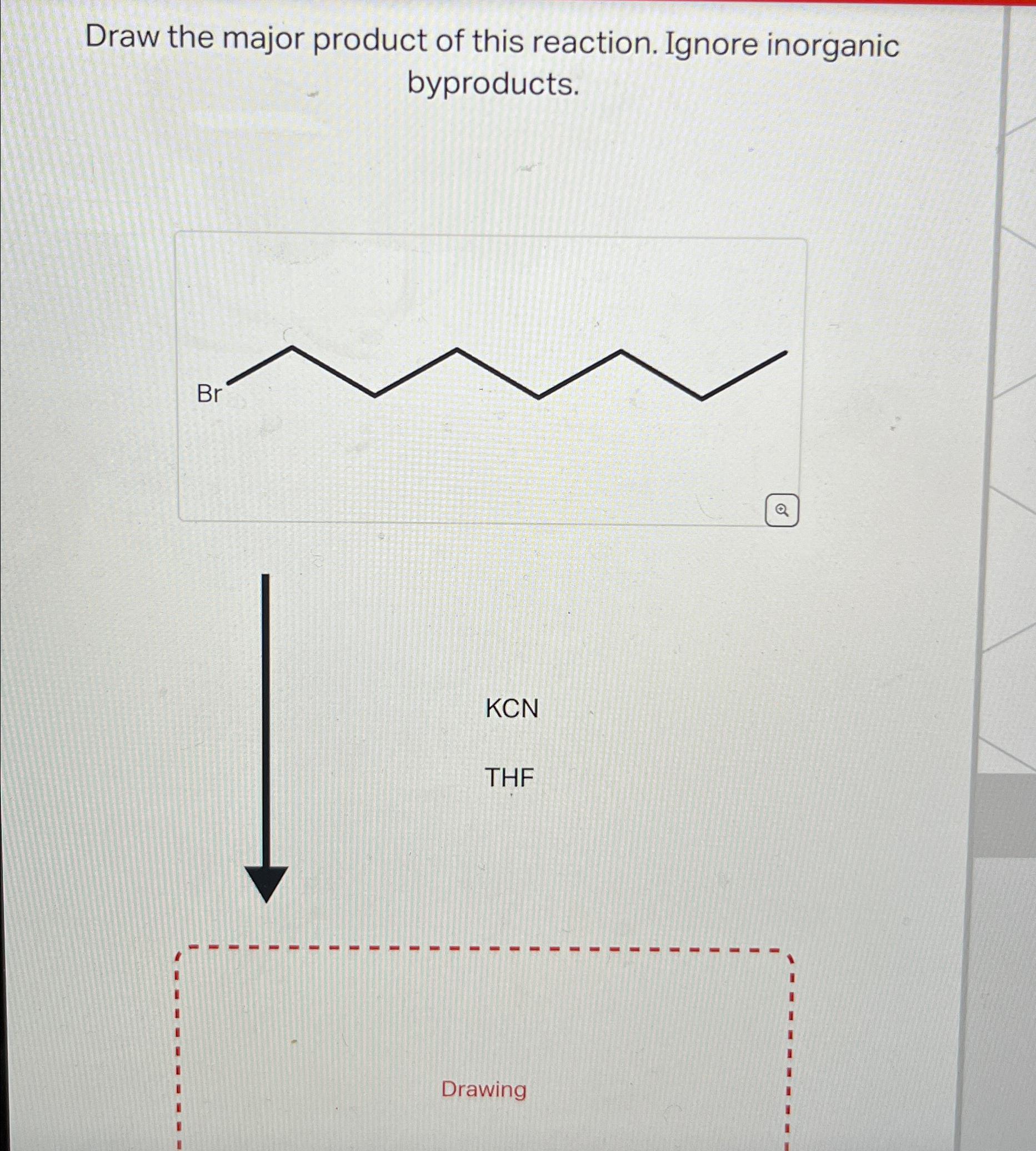 Solved Draw the major product of this reaction. Ignore | Chegg.com