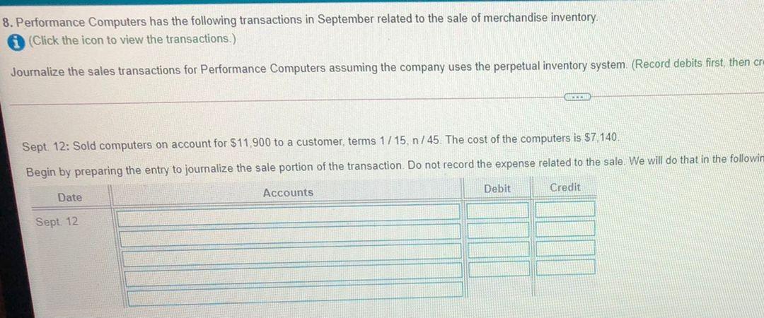 Solved 8. Performance Computers has the following | Chegg.com
