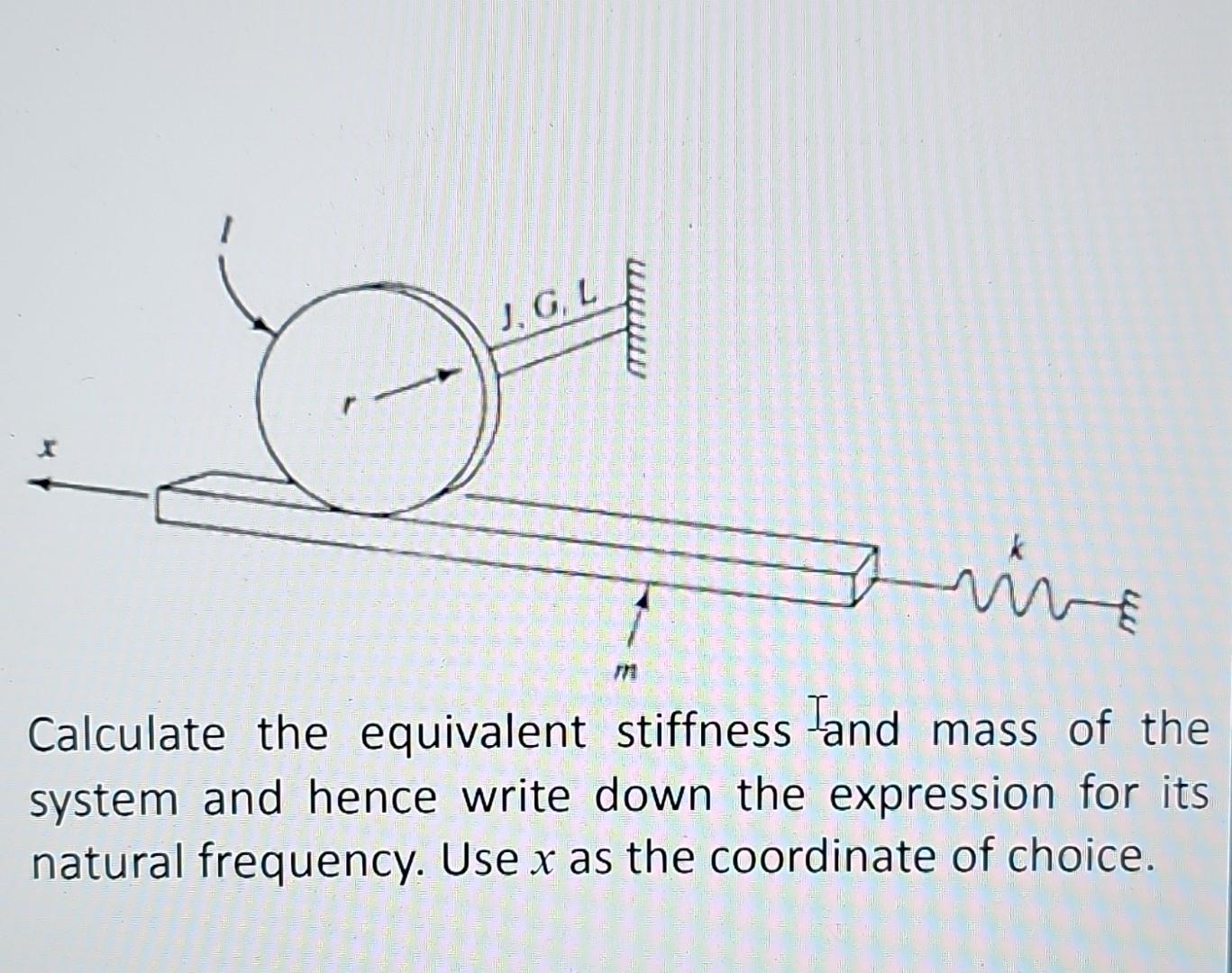 Solved Calculate the equivalent stiffness and mass of the | Chegg.com