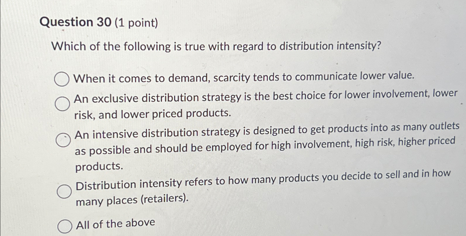 Solved Question 30 (1 ﻿point)Which of the following is true | Chegg.com