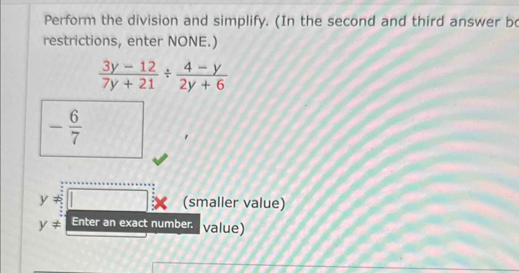 Solved Perform the division and simplify. (In the second and | Chegg.com