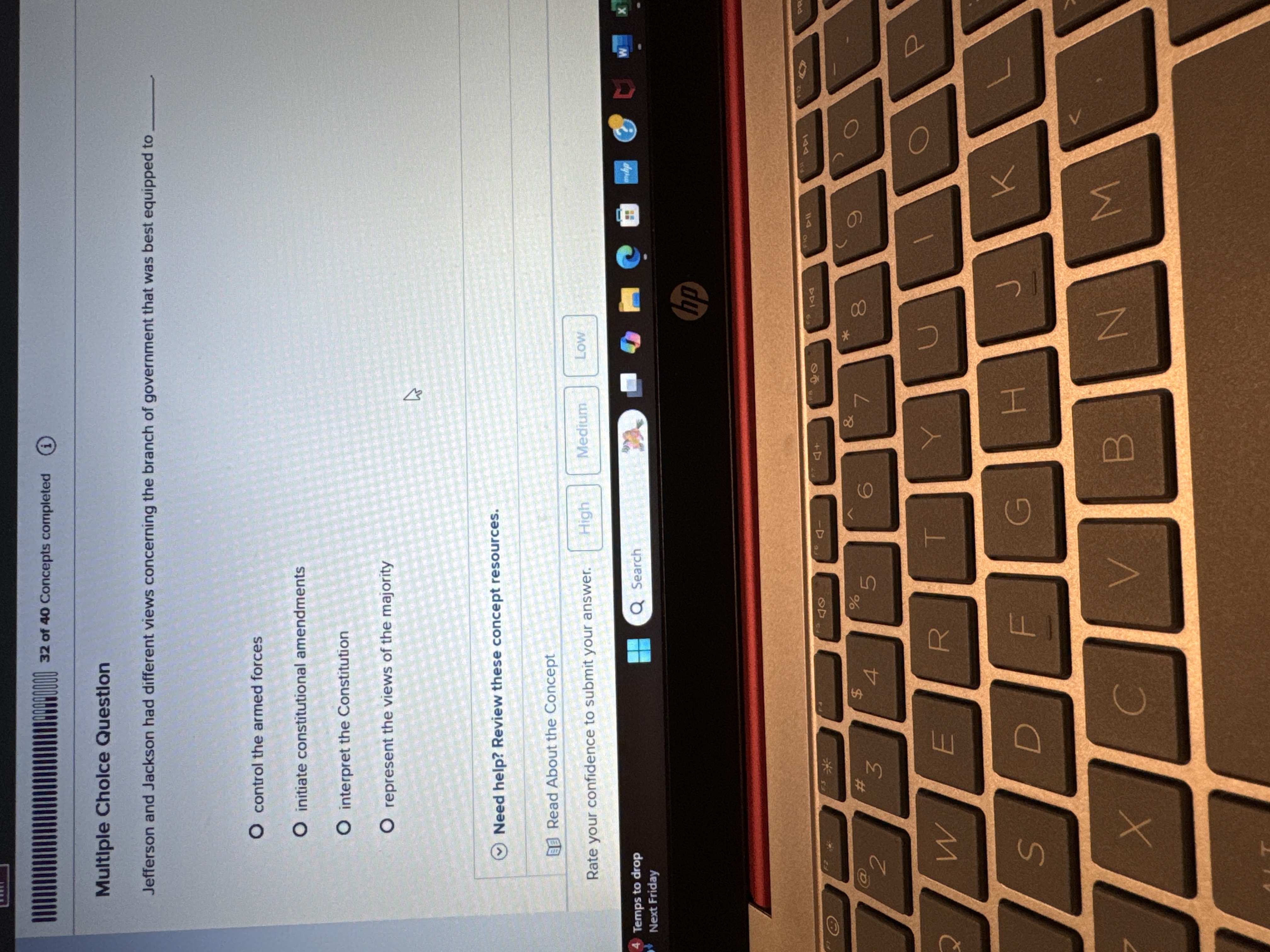 Solved Multiple Choice QuestionJefferson and Jackson had | Chegg.com