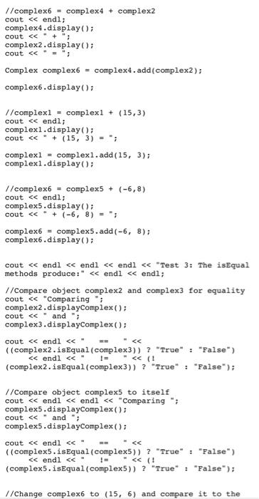 Solved Complex add( Complex ); This public method adds two | Chegg.com