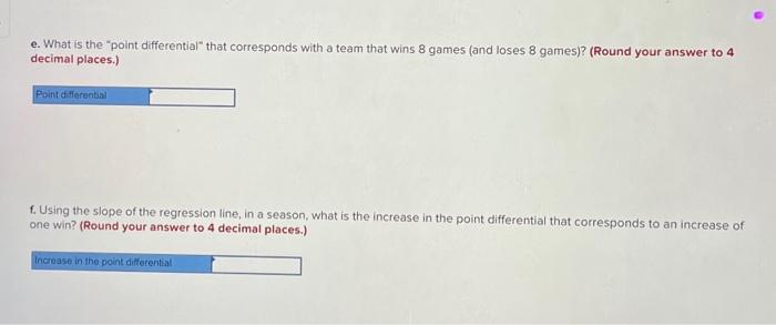 Solved For each of the 32 National Football League teams, | Chegg.com