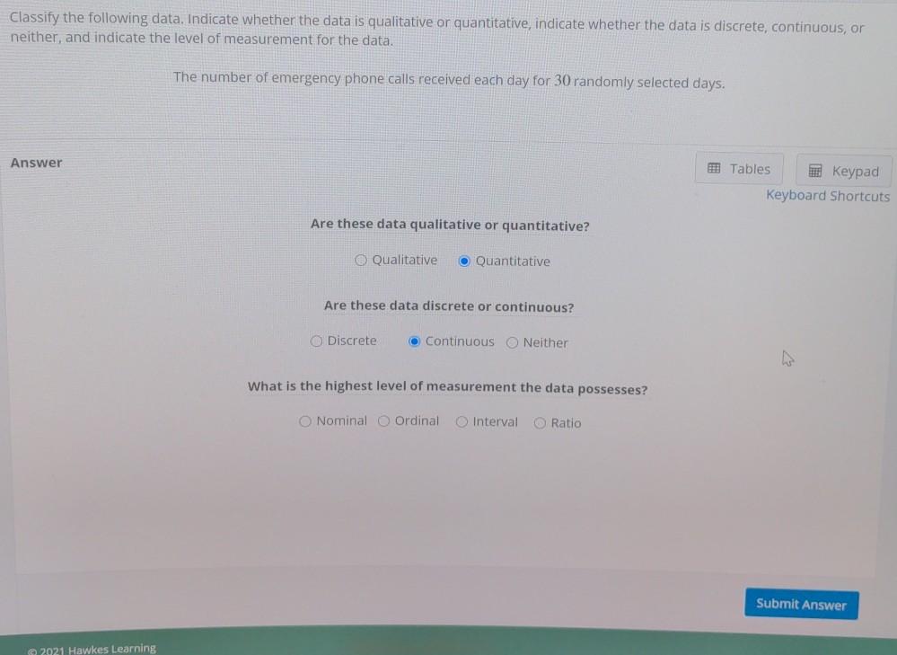 Solved Classify the following data. Indicate whether the | Chegg.com
