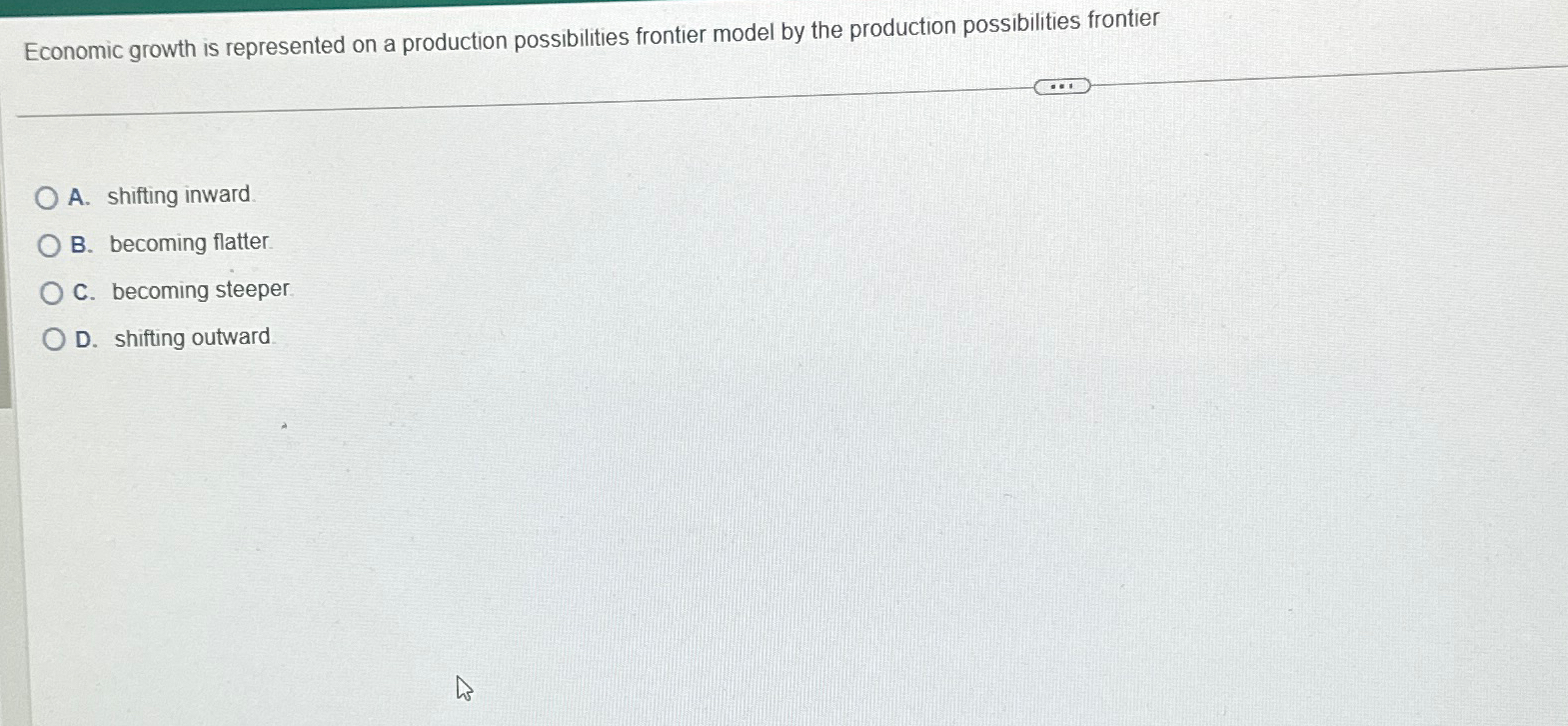 Solved Economic growth is represented on a production | Chegg.com