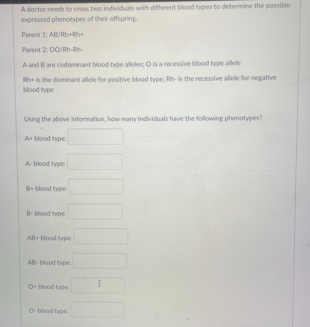 Solved A doctor needs to cross two individuals with | Chegg.com